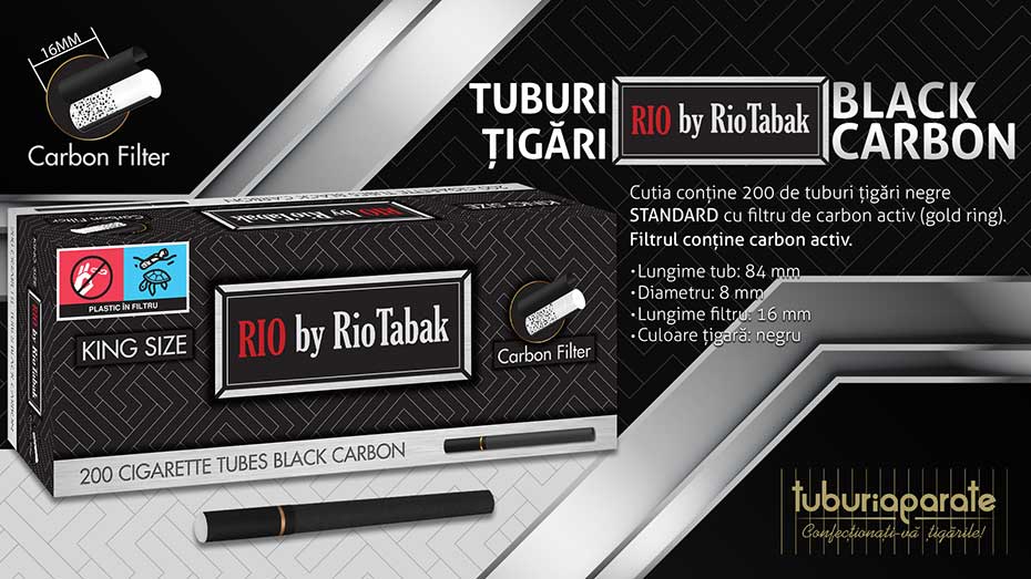 Tuburi tigari negre RIO Black Carbon | TuburiAparate.ro